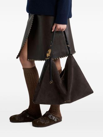Etro Suede Leather Hobo Bag - Brown