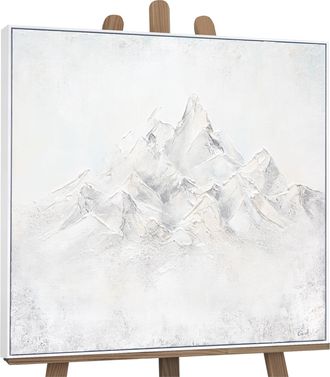 Yohji Yamamoto Art Abstrakt Acryl Gemälde auf Leinwand mit Rahmen Berglandschaft handgemalt Wandbilder Wohnzimmer modern Wohndekor Bilder Büro echte Kunst 100x100 cm