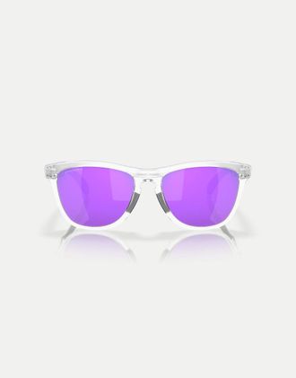 Oakley Frogskins Range - Lunettes de soleil rondes à verres réfléchissants violets - Transparent mat