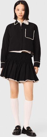 Maje Taftrock Mit Perlen-details - Schwarz - Maje