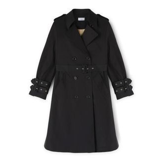 Motivi Femme, Manteaux, Noir, Taille: 36 FR Trench-coat crois&eacute; en tissu technique