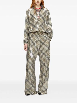 Diesel Sequined Checked Nylon Jacket - Grey