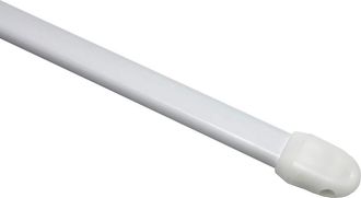Gardinia Vitragestange flachoval, Ausziehbar, Gardinenstange, Metall/Kunststoff, Weiß, 80-120 cm, 2 Stück