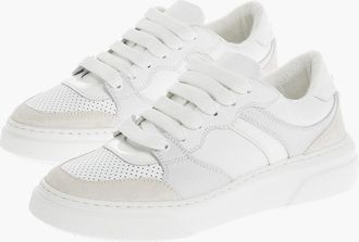 Dsquared2 Leather Low-Top Sneakers BUMPER in Solid Color with Suede Details Dsquared2