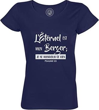 Fabulous T-Shirt Femme Col Rond Léternel est Mon Berger Psaume 23 Verset Bible Religion Spiritualité Citation
