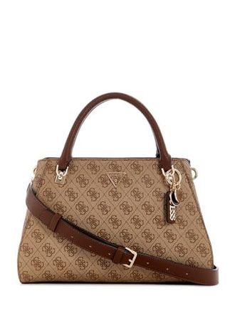 Guess Noelle II Luxury Satchel Latte Logo/Brown