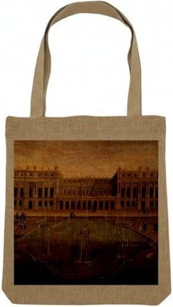Fabulous Sac Shopping Tote Bag Aspect Lin - Chateau de Versaille Peinture Ancienne Renaissance Paris - Sac de Courses Toile Epaisse 360g Beige Naturel Cabas Po