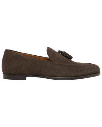 Schuhe & Handwerk Handgefertigte Penny Loafer aus Veloursleder in