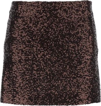 Pla&icirc;n Plain, Femme, Jupes, Brun, Taille: 40 FR Jupe en tissu avec sequins int&eacute;grales
