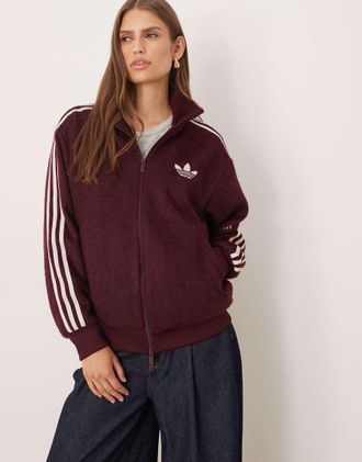 adidas Originals Firebird - Veste de survêtement en mohair - Bordeaux-Rouge