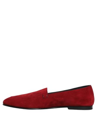 Dolce & Gabbana Mens Suede Logo Loafer Red Leather