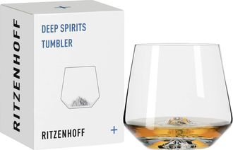 Ritzenhoff 3841001 Tumbler-Glas 400 ml - Serie Deep Spirits Nr. 1 Berg - mit Relief im Kristallboden - Made in Germany