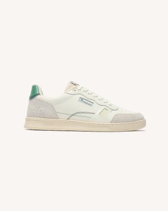 Faguo Baskets blanc et vert cuir