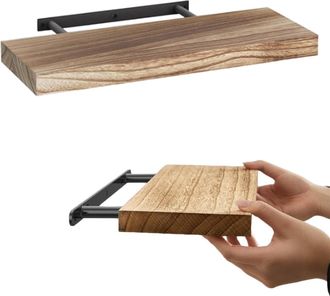 Generic Wandregal aus Massivholz, 40 x 15 x 2 cm, rustikales schwebendes Regal f&uuml;r B&uuml;cher, Badezimmerartikel, Pflanzen und Dekorationen, ideal f&uuml;r die Aufbewa