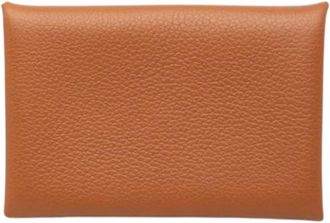Herm&egrave;s Portefeuille Calvi Pre-owned - Femme - Pre-owned - Brun - Taille: ONE Size