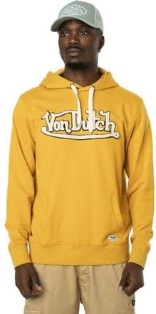 Von Dutch Sweat Homme BAZ, Sweat a Capuche Homme, Confortable et Chaud, Jaune, Blanc, Taille 2XL