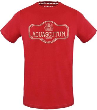Aquascutum Schild Post Logo Rotes T-Shirt
