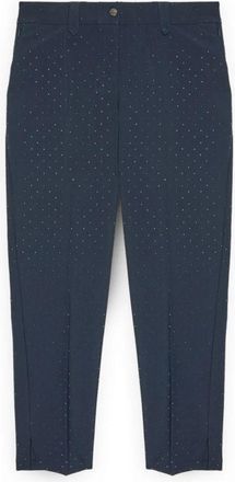 Fiorella Rubino Femme, Pantalons, Bleu, Taille: 54 FR Pantalon Coupe Carotte avec Détails Lumineux