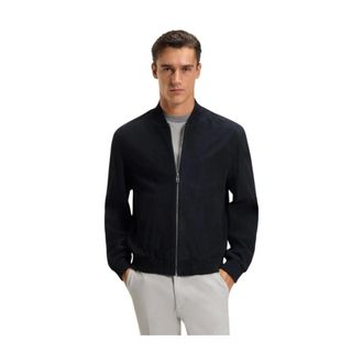 HUGO BOSS Homme, Sweatshirts et sweats &agrave; capuche, Bleu, Taille: L Suede Zip Jacket