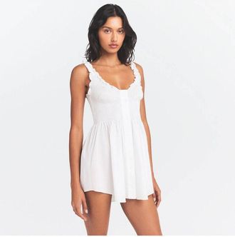 SKIMS Damen Minikleid POPLIN APPAREL SMOCKED MINI DRESS