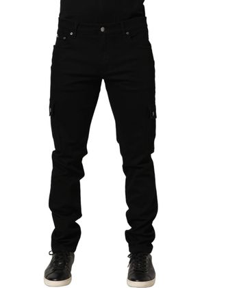 Dolce & Gabbana Black Cotton Stretch Skinny Men Denim Jeans Elastane Clothing