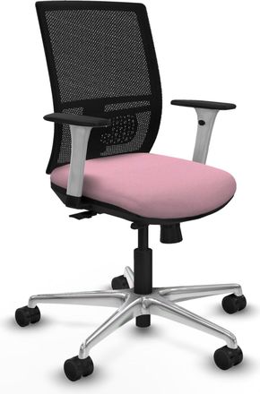 Piqueras y Crespo B&uuml;rodrehstuhl mit wei&szlig;en und schwarzen Armlehnen, h&ouml;henverstellbare Lendenwirbelst&uuml;tze, ausgestattet mit Syncro/Traslack und Schneideschaum, Schwarz/R