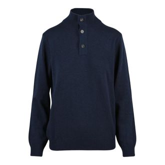 KANGRA Homme, Pulls, Bleu, Taille: M Pull &agrave; col roul&eacute; boutonn&eacute;