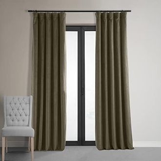 Half Price Drapes Signature Thermo-Verdunkelungsvorh&auml;nge aus Samt, f&uuml;r Wohnzimmer, 308 cm lang, 1 Panel, isolierte Verdunkelungsvorh&auml;nge f&uuml;r Schlafzimmer, Fenstervorh&auml;n