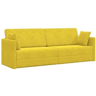 vidaXL Boden-Schlafsofa Gelb 213 x 76 x 77 cm Samt Vidaxl