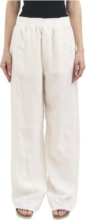 Andrea Ya'aqov Femme, Pantalons, Blanc, Taille: 38 FR Pantalons en viscose et lin