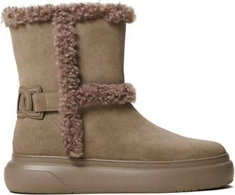 Twin-Set Schnürstiefel mit Faux Fur - Braun