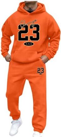 Generic Sweat a Capuche Homme Hooded Sweatshirt Ensemble Hoodie Sport pour Homme et Femme avec Impression Lettre, Manches Longues pour Automne et Hiver