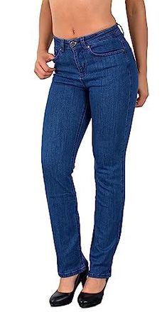 ESRA Jean Femme Pantalon en Jean Femme Jeans Taille Haute Grandes Tailles Straight fit G800