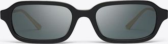 Tory Burch Rechteckige Kira Sonnenbrille aus Metall