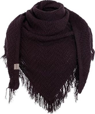 Knit Factory Amber Ch&acirc;le Tricot&eacute; - Foulard Triangle - Ch&acirc;le Femme &agrave; franges - Foulard femme pour lautomne et lhiver - &Eacute;charpe Femme - 100% Fabriqu&eacute; en Europe - Mid