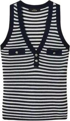 Twinset Femme, Tops, Multicolore, Taille: 36 FR Haut Ray&eacute; Lurex avec Boutons Bijoux