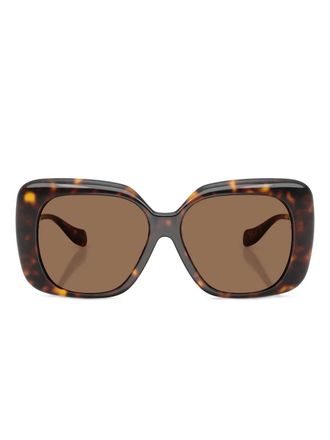 Versace lunettes de soleil Medusa &agrave; monture carr&eacute;e - Marron