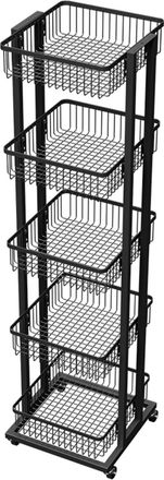 Generic Küchenwagen Snack-Präsentationsständer Einzelhandelsregale, 3/4/5-lagiger Snack-Organizer für Vorratsregal, freistehender mobiler Süßigkeiten-Snack-Ob