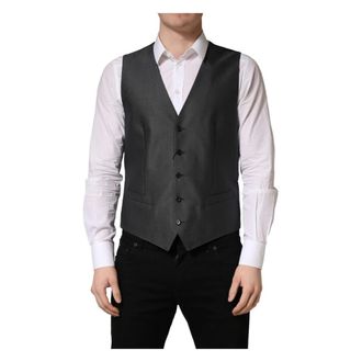 Dolce & Gabbana Homme, Costumes, Noir, Taille: XL Gilet de costume crois&eacute;