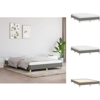 vidaXL Bettgestell ohne Matratze Dunkelgrau 140x200 cm Stoff - Bettrahmen - Doppelbett - Boxspringbetten - Lattenrost - Schlafzimmerm&ouml;bel