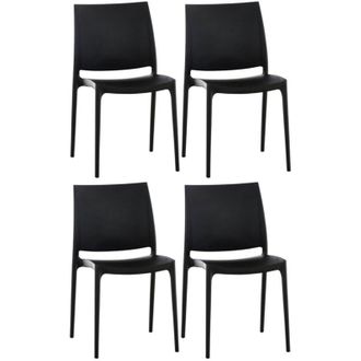 Clp Lot de 4 chaises Maya Noir