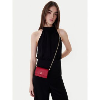 Tommy Hilfiger Handtasche Tommy Hilfiger Th Icon Card Holder W/Chain AW0AW18248 Rot