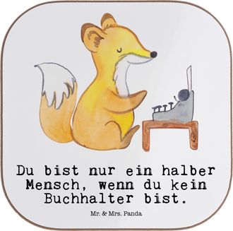 Mr. & Mrs. Panda Coaster Buchhalter Herz - Geschenk, Angestellter, Beruf, Untersetzer Gl&auml;ser, deko, Tasse, Lustig, Spruch, weinuntersetzer, f&uuml;r