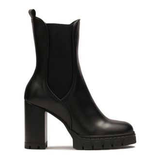 Kazar Lederstiefeletten mit hohem Schaft und Absatz - - Shoes - Damen - Schwarzk - 35 EU