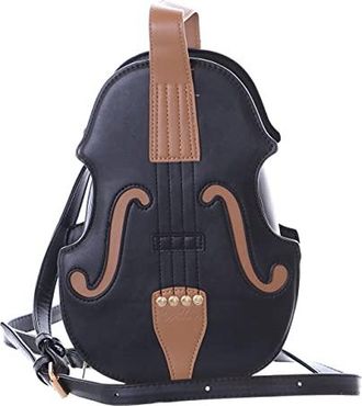 Kawaii-Story LB-6039-2 Sac &agrave; bandouli&egrave;re pour femme en forme de violon Noir, Noir, Einheitsgr&ouml;&szlig;e