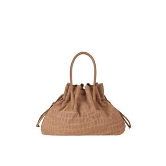 Elisabetta Franchi Femme, Sacs, Beige, Taille: ONE Size Sac Seau en Daim Effet Crocodile