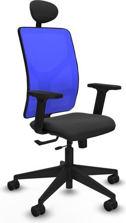 Piqueras y Crespo Schreibtischstuhl Home Office mit 2D-Armen, h&ouml;henverstellbarer Lendenwirbelst&uuml;tze und festem Kopfteil, ausgestattet mit Syncro/Traslack und Schneidesc