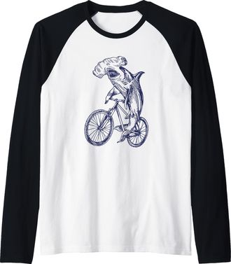 Seembo Hammerhead Shark Cycling Fahrrad Lustiges Fisch Biking Bike Raglan