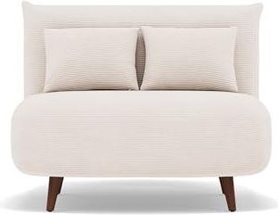 Best Mobilier Lumi - Banquette Convertible clic-clac 1 Place en Velours c&ocirc;tel&eacute;, Beige