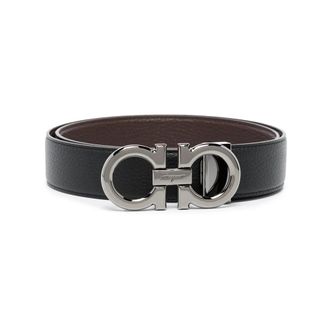 Ferragamo Schwarzer Lederg&uuml;rtel Schnallenverschluss - - Accessories - Herren - Schwarzk - 100 CM